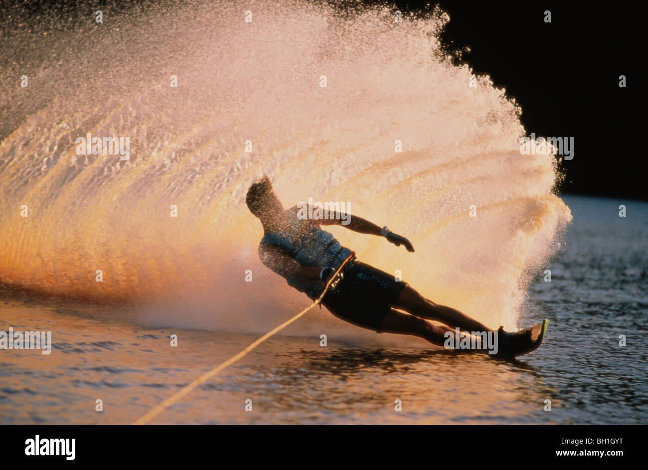 Man monoskiing on lake, Bavaria, Germany Stock Photo - Alamy