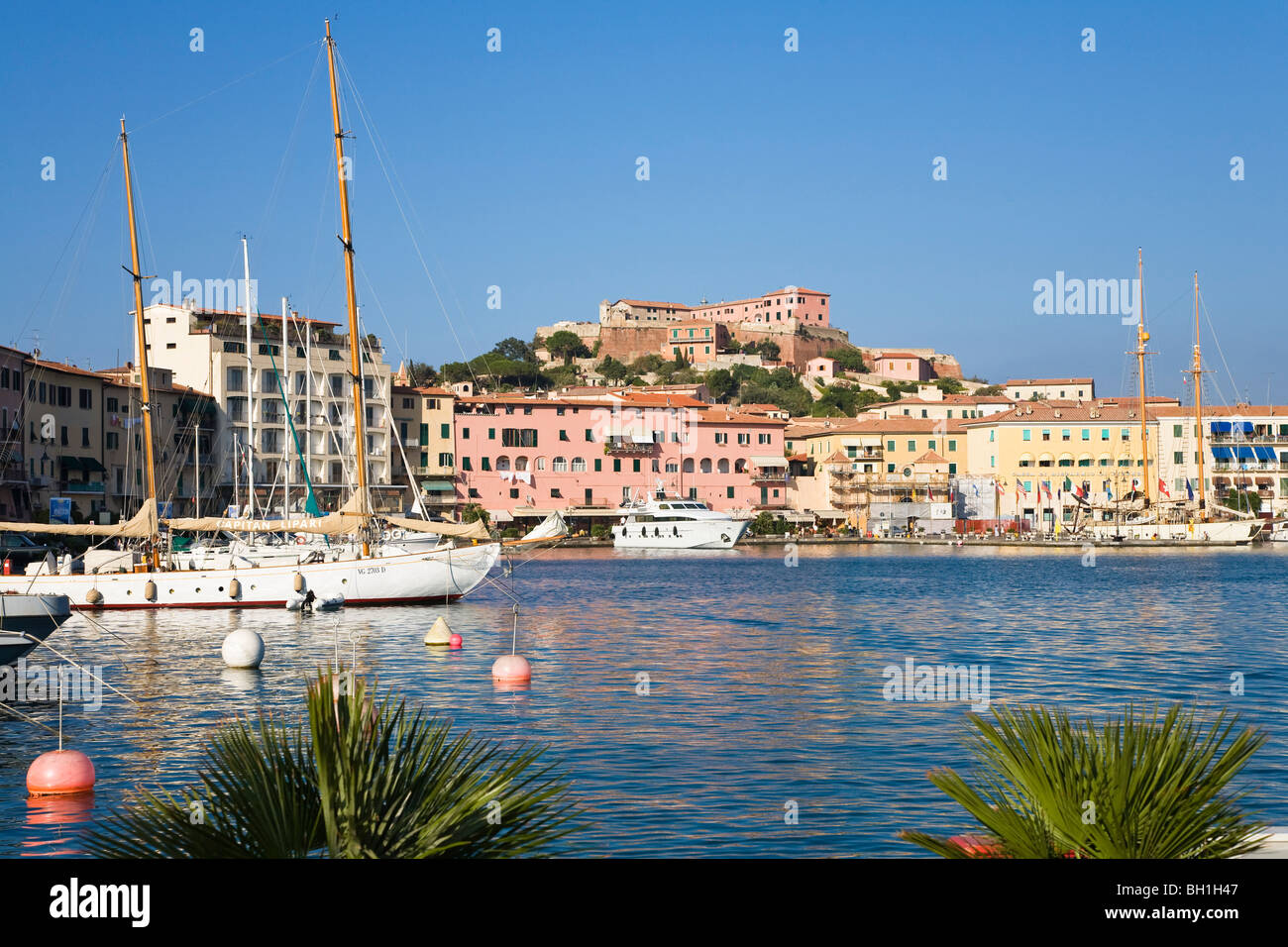 Harbour at Portoferraio, Island of Elba, Italy Stock Photo - Alamy
