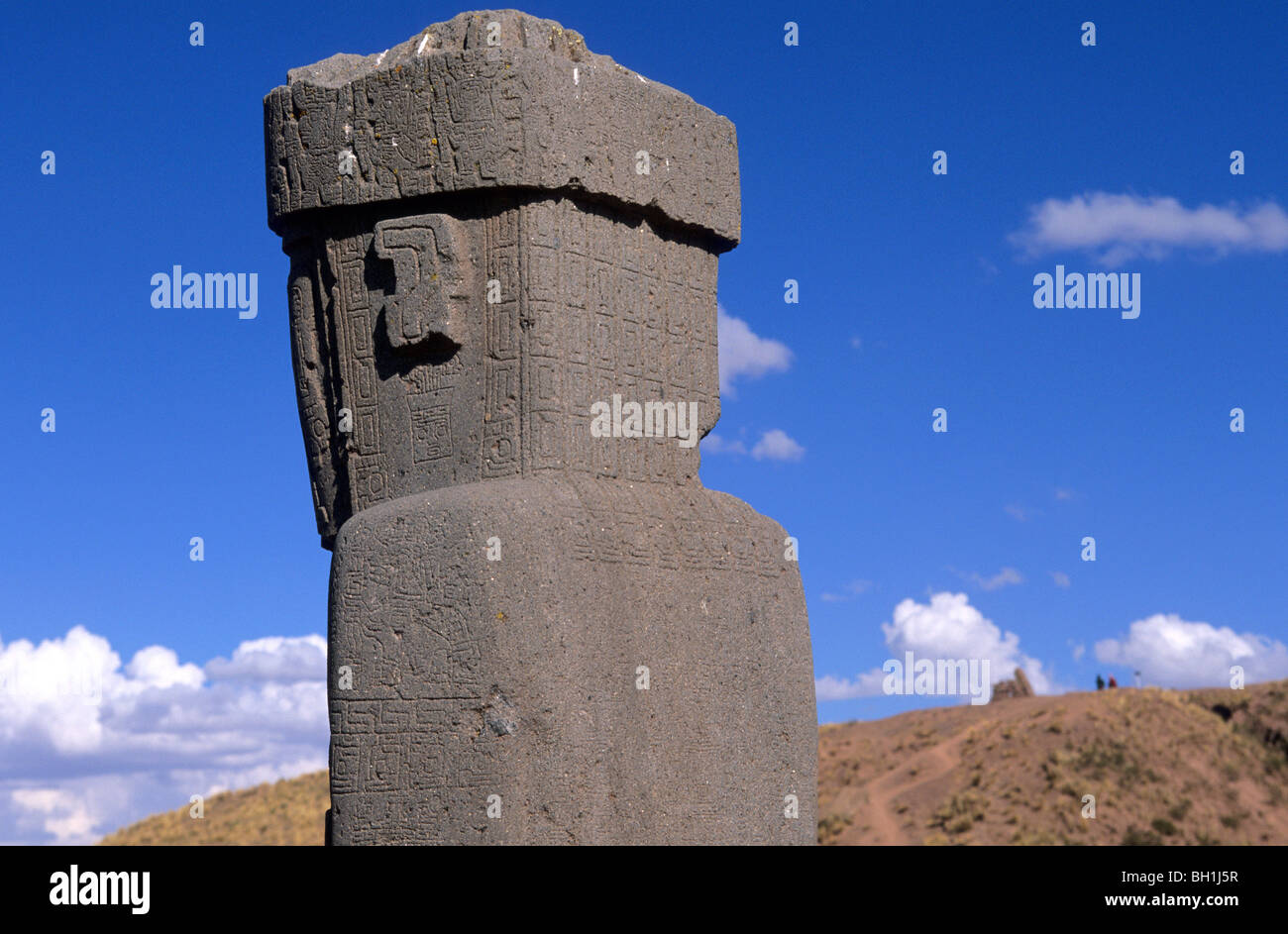 Monolith in the Temple of Kalasasaya at Tihuanaku, UNESCO World ...