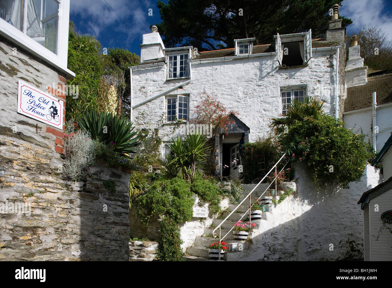 Europe, England, Cornwall, Bay Tree Cottage in Polperro Stock Photo - Alamy