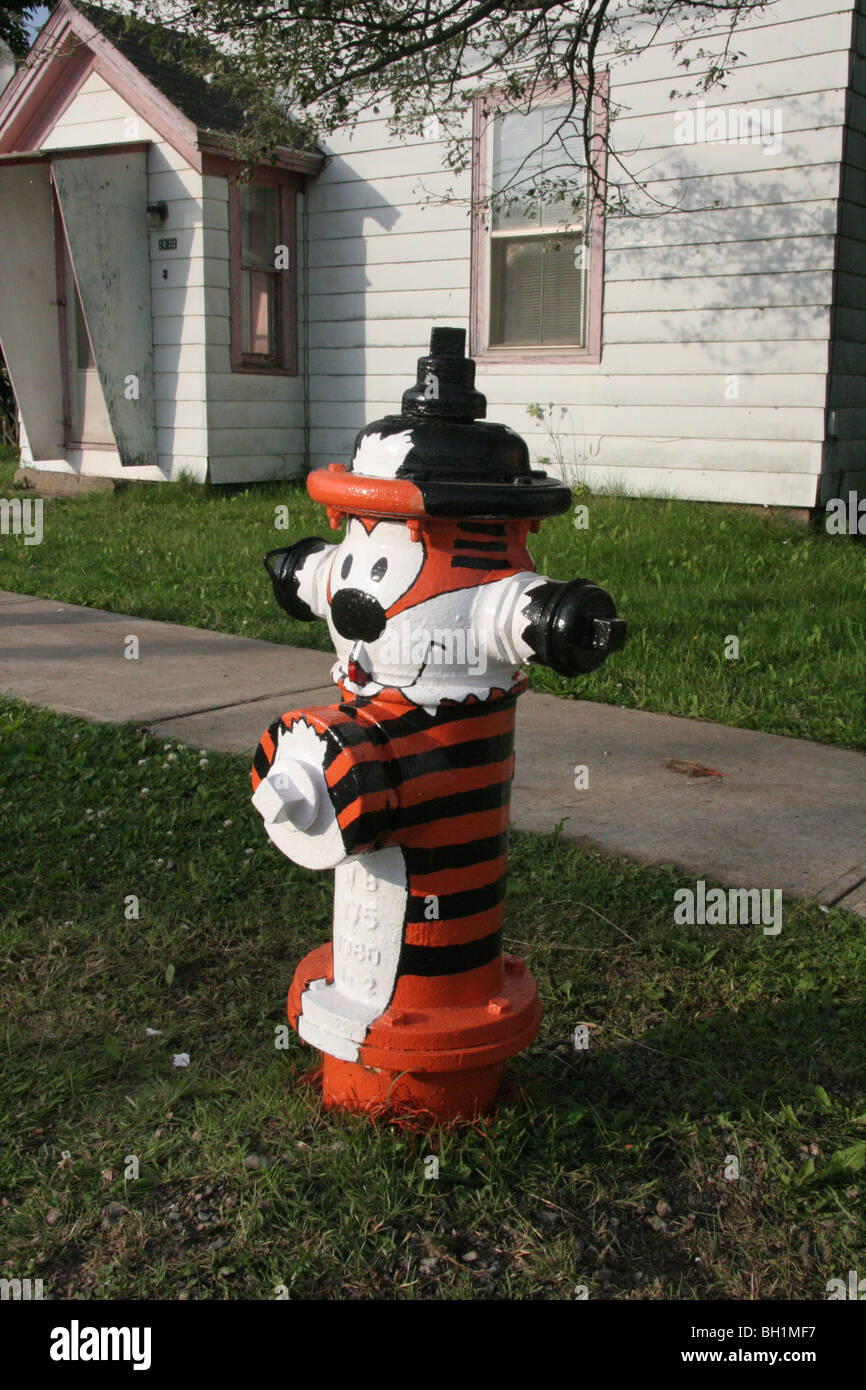 A colorfully painted hydrant at Saint Peters, Nova Scotia Stock Photo ...