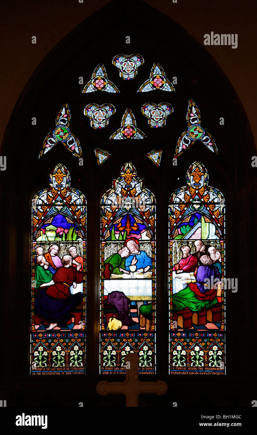 A stained glass window by Michael O'Connor of London depicting the Last ...