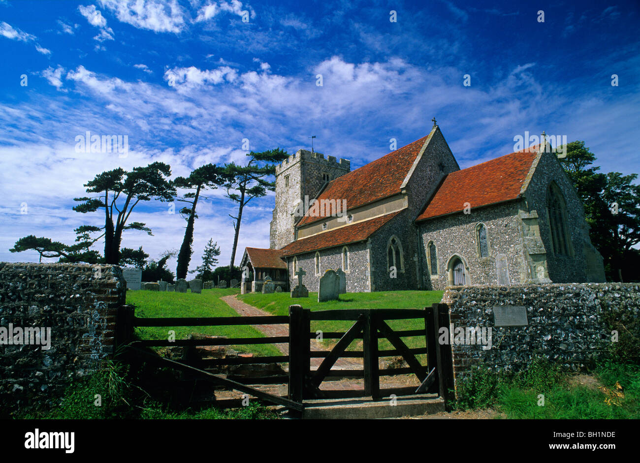 Europe, Great Britain, England, East Sussex, village church in ...