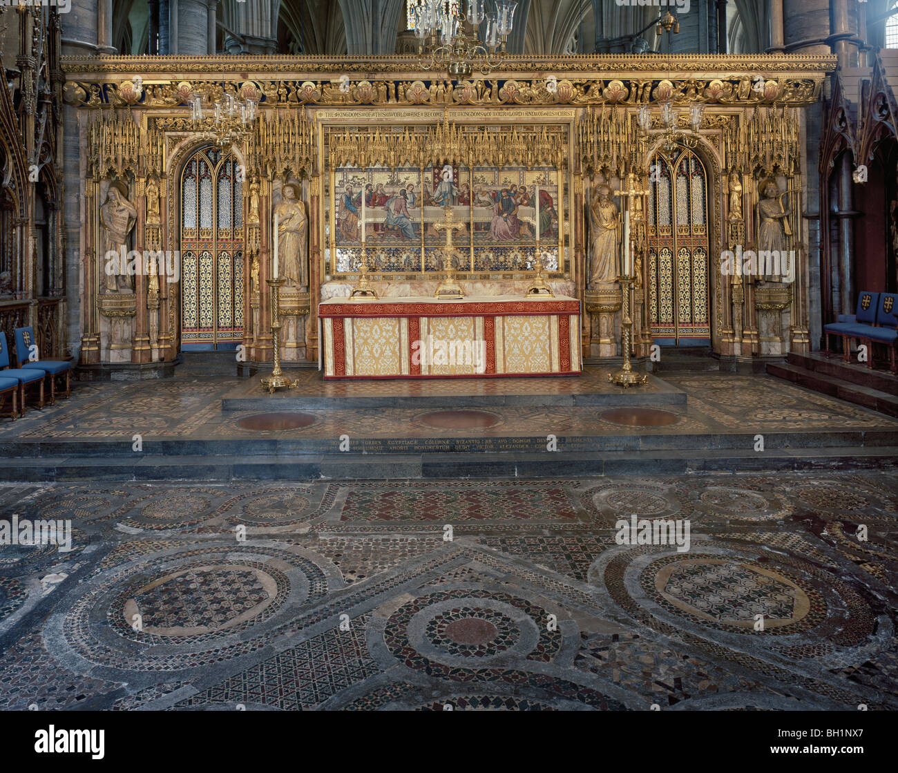 High Altar Westminster Abbey with gilded Victorian reredos or screen by ...