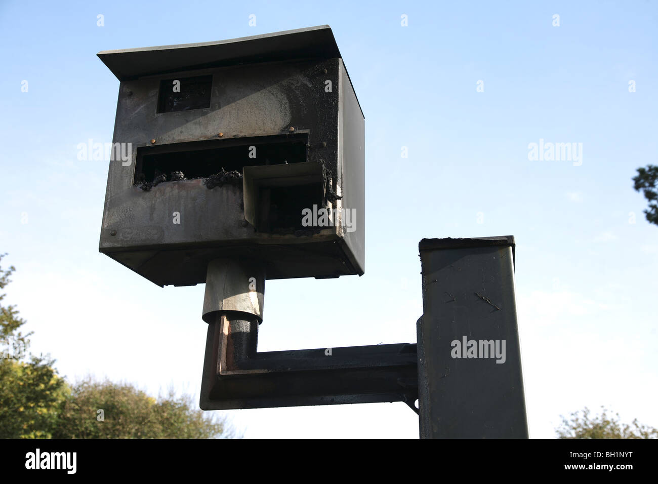 Speed camera vandalism Stock Photo - Alamy