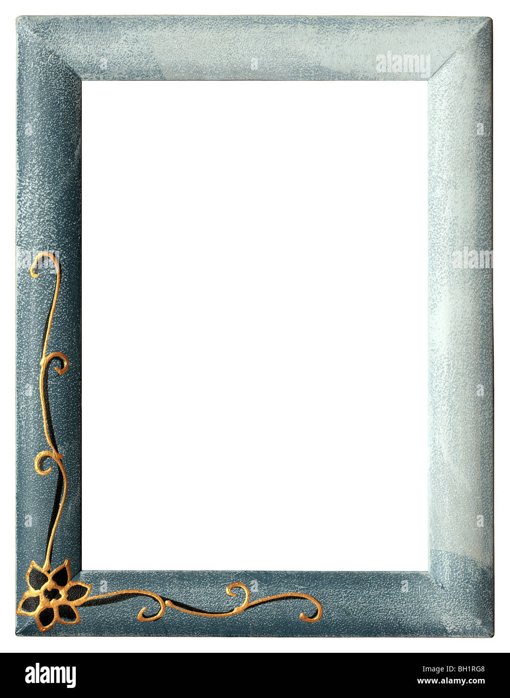 Blank blue painted picture frame isolated on white Stock Photo - Alamy