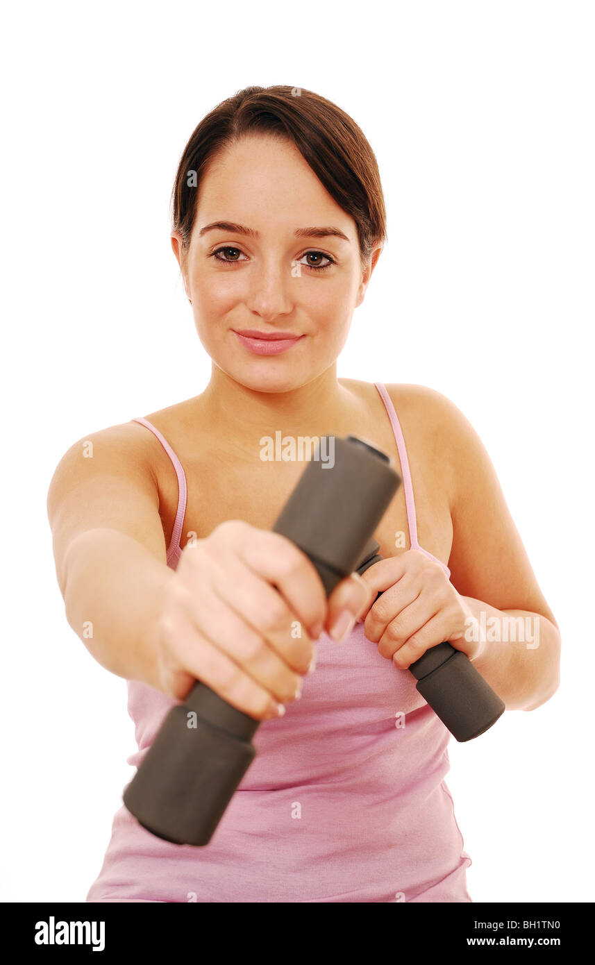 Tone up with dumbbells Stock Photo - Alamy