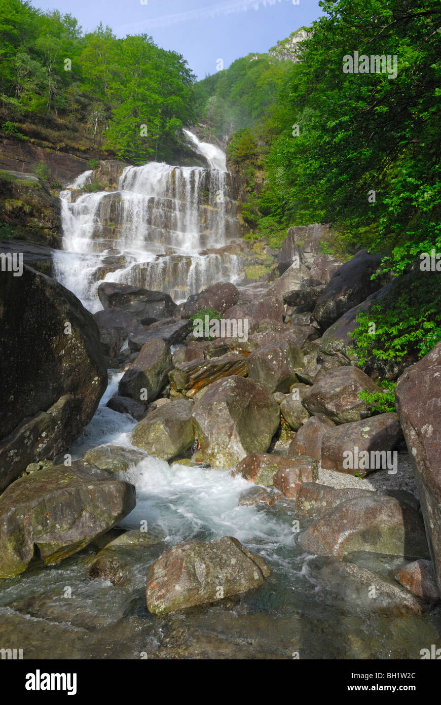 cascade in valley of Verzasca, Verzascatal, Ticino, Switzerland Stock ...