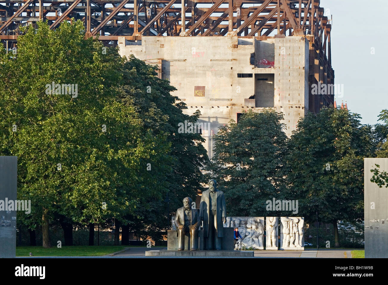 Marx-Engels-Forum, and the remains of the Palast der Republik, Berlin ...