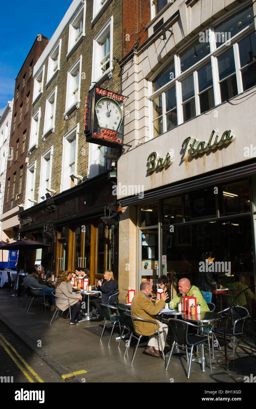 Bar Italia cafe exterior Soho central London England UK Stock Photo - Alamy
