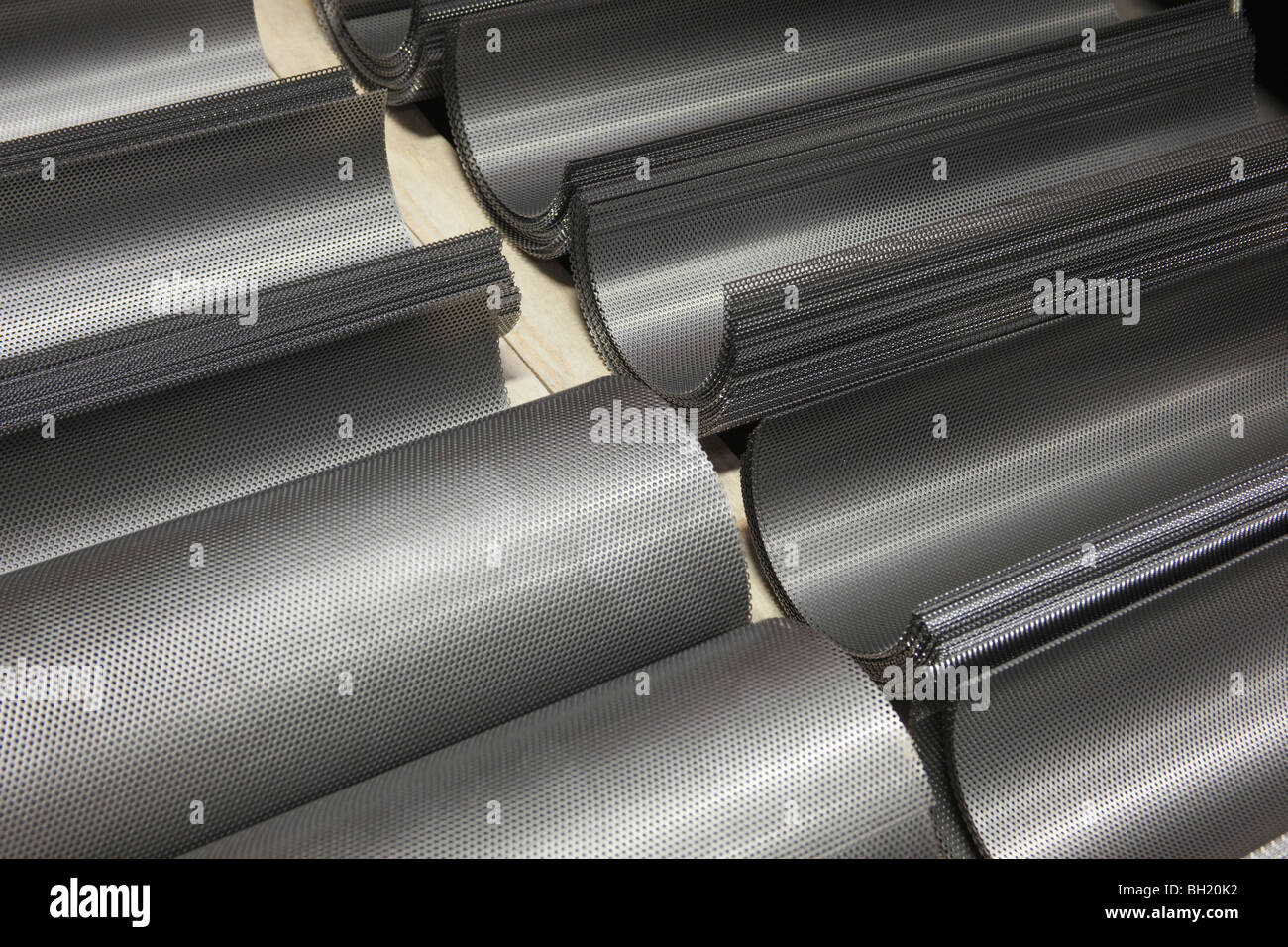 Rolled mild steel reflectors Stock Photo - Alamy