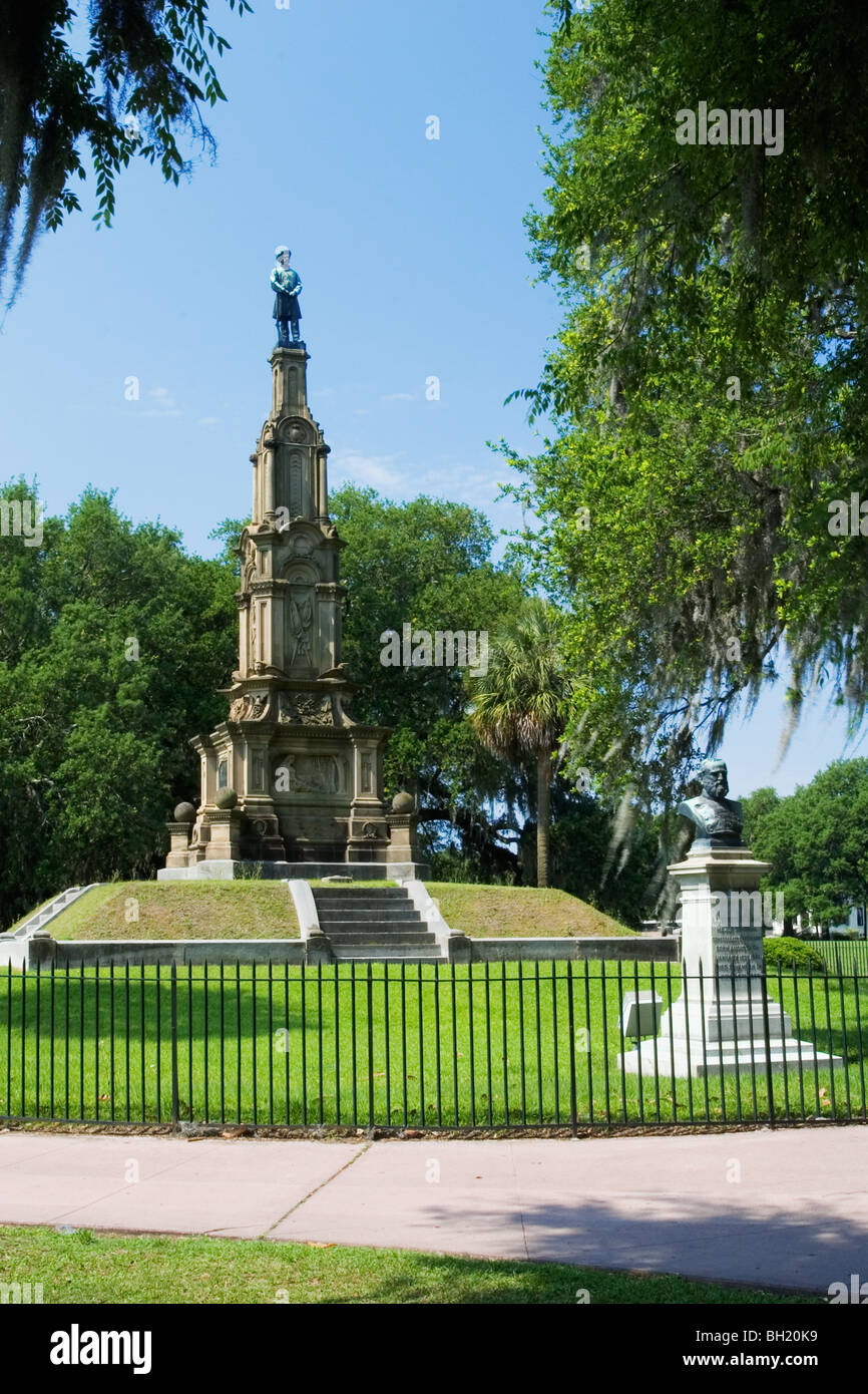 Forsyth Park's Confederate Monument in Savannah, Georgia. Construced in ...