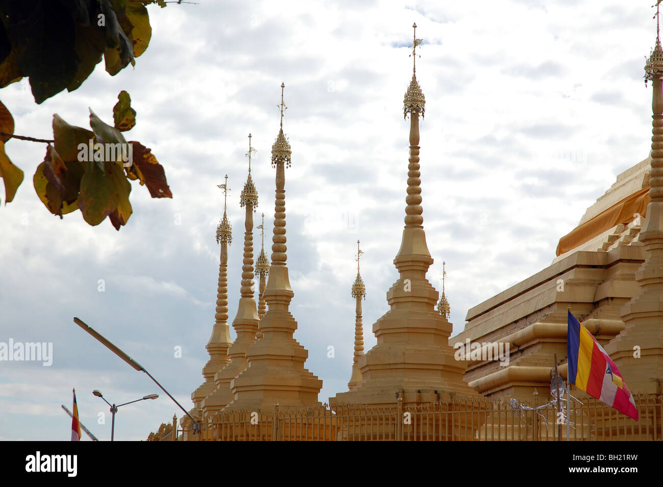 Burmese buddhist temples in Tachileik, MYANMAR Stock Photo - Alamy