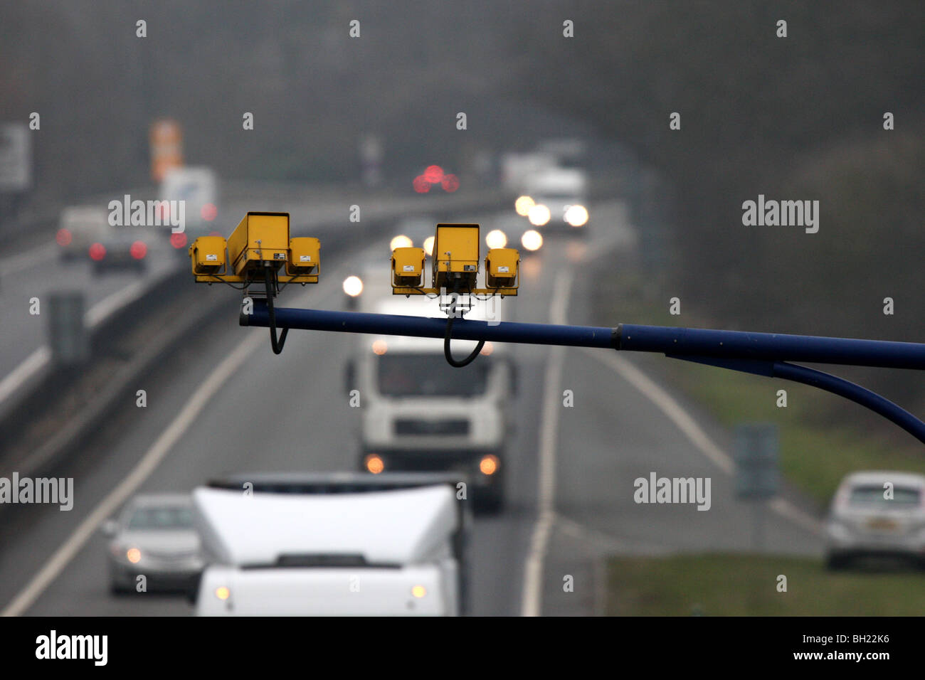 AVERAGE SPEED CAMERAS ON THE A14 IN CAMBRIDGESHIRE Stock Photo - Alamy