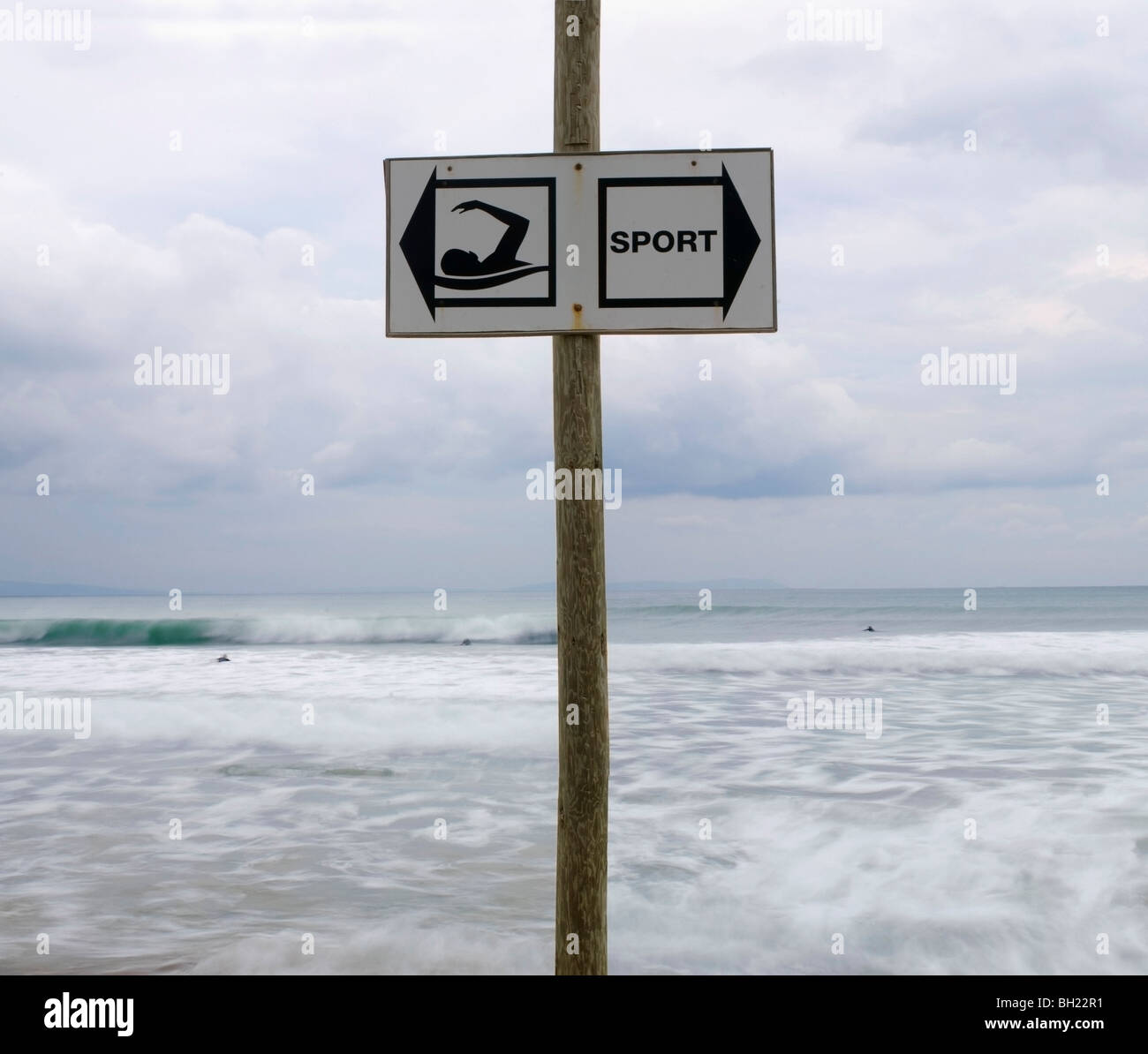 A swimming sign at a beach Stock Photo - Alamy