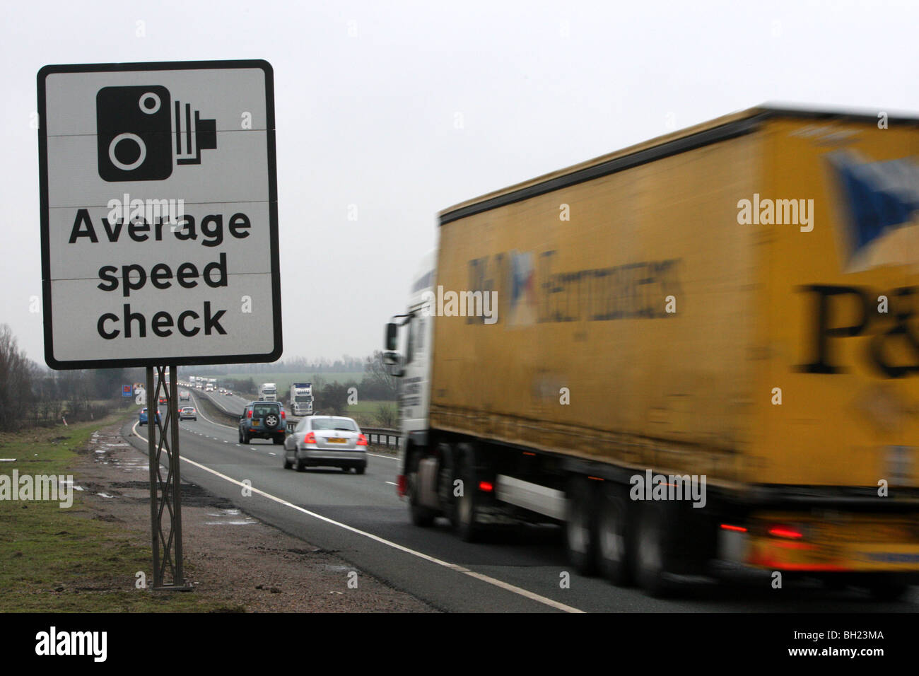 Average speed cameras sign hi-res stock photography and images - Alamy