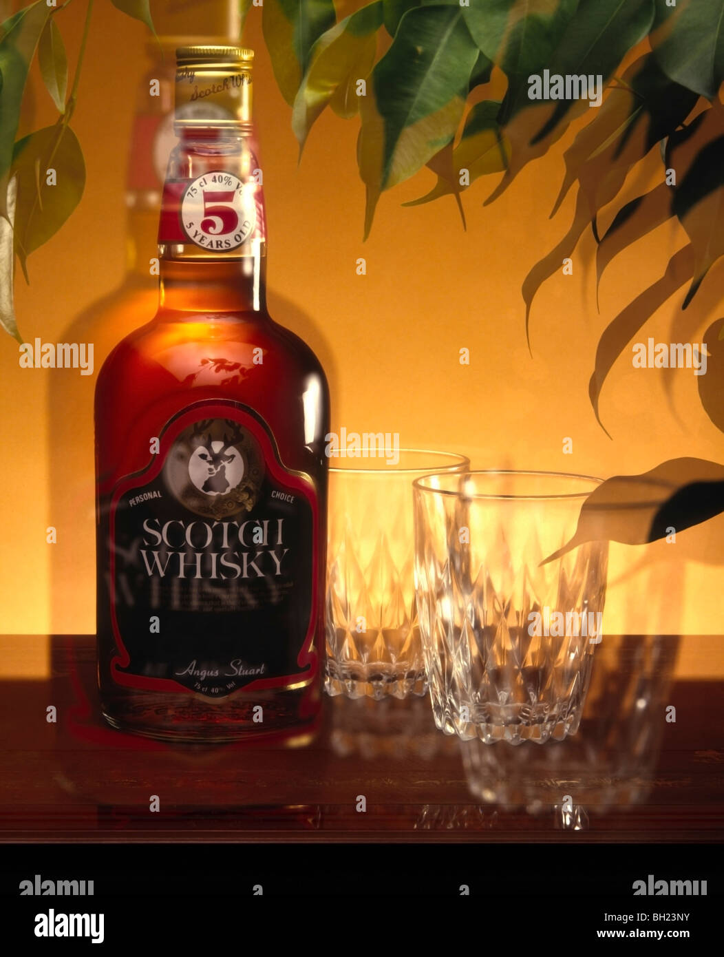 Double Scotch - photo effect in-camera in studio Stock Photo - Alamy