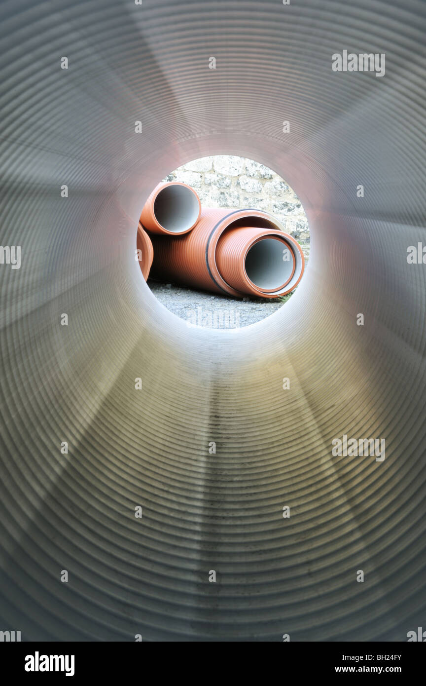 Inside of plumbing tube Stock Photo - Alamy