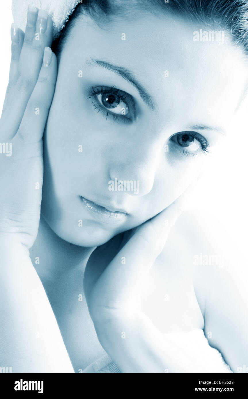 Close-up of beautiful woman face Stock Photo - Alamy