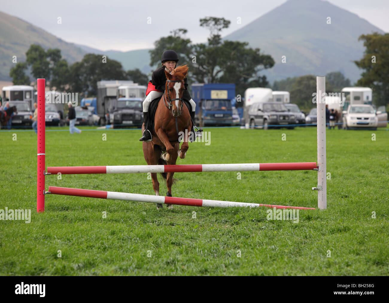 Horse riding event in a small village in Shropshire,England Stock Photo ...