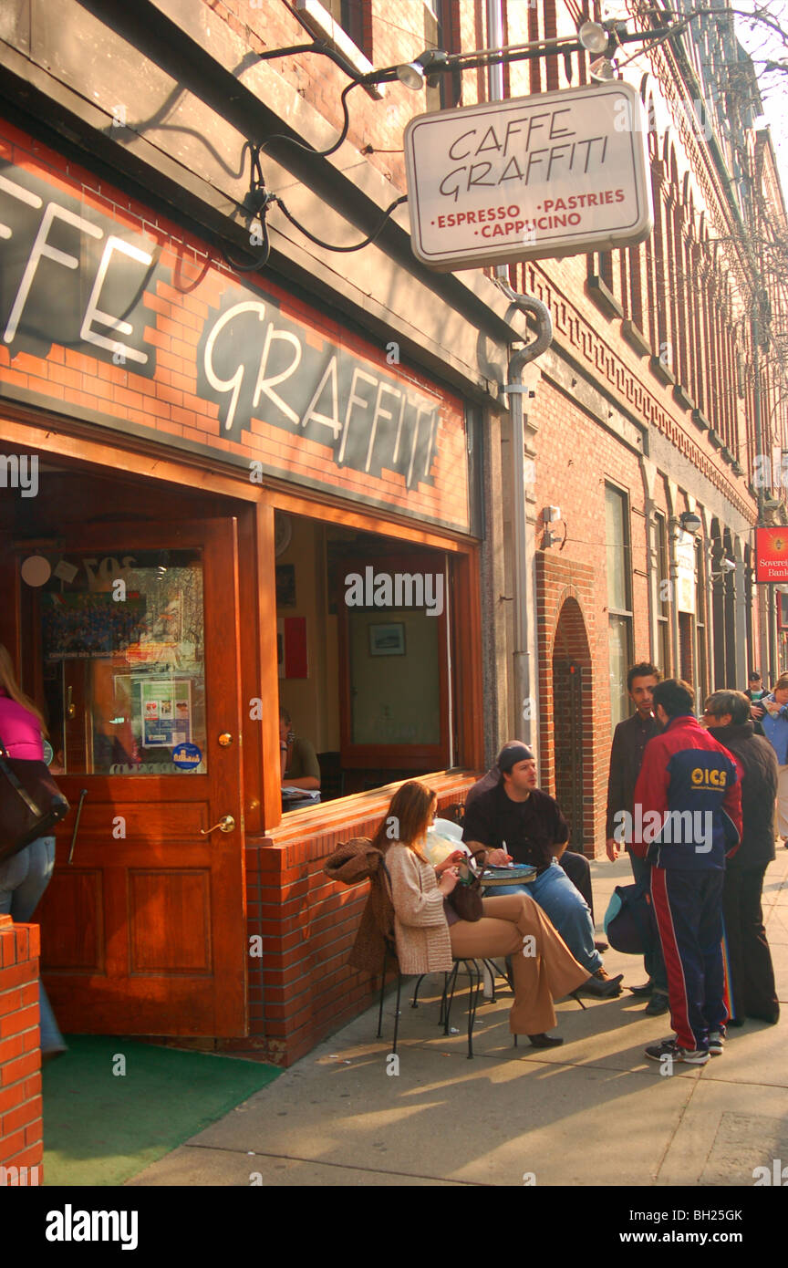 Outside Italian Café, Boston, MA Stock Photo - Alamy