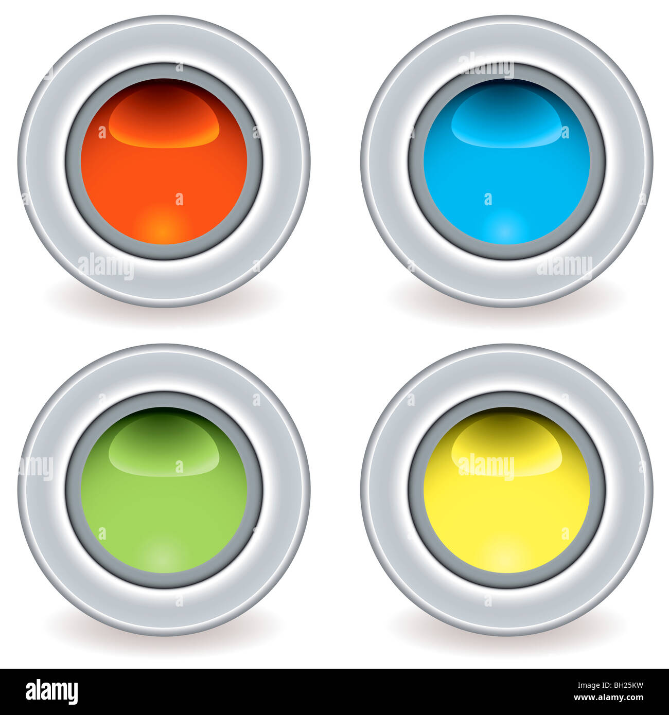 Collection of four brightly coloured icon buttons ideal for web ...