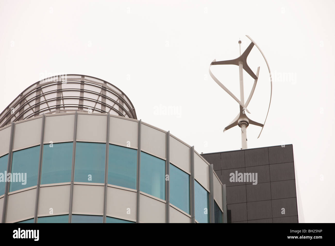 An urban wind turbine on the roof of The Peninsula, a new office ...