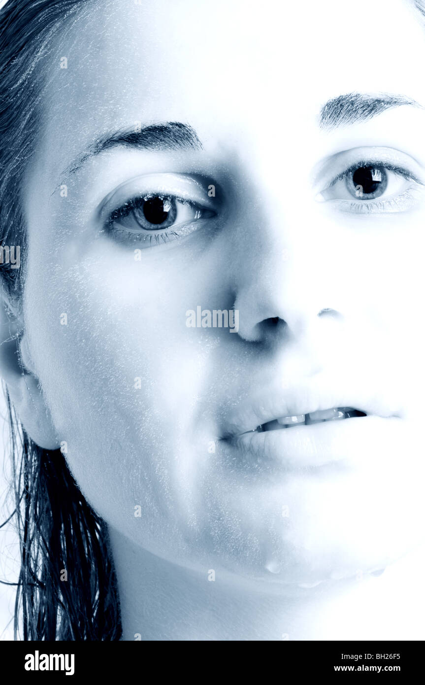 unhappy girl is looking angrily/ art Stock Photo - Alamy