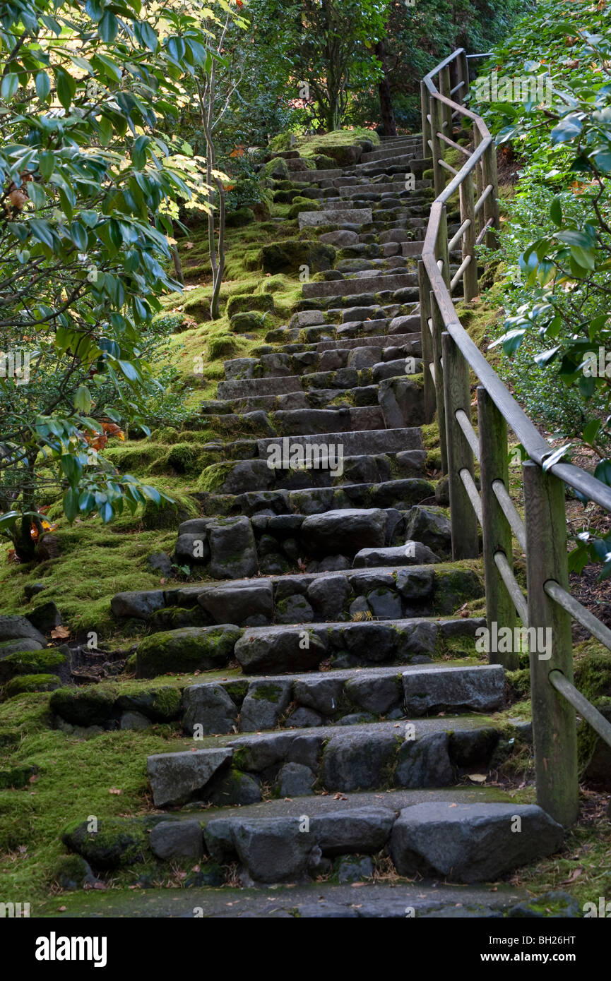 Japanese zen garden stairs hi-res stock photography and images - Alamy