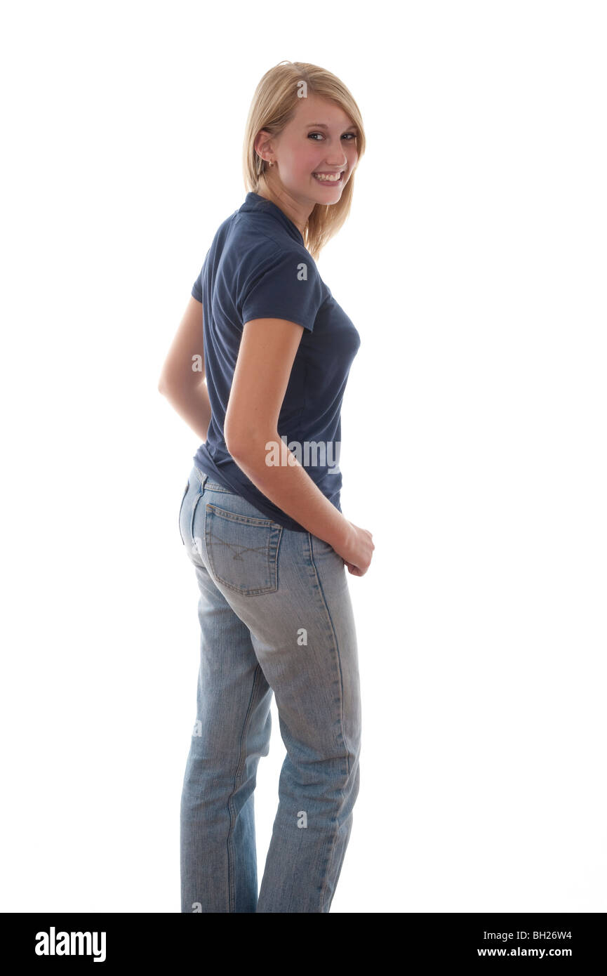 Pretty teen blonde girl smiling at camera Stock Photo - Alamy Pretty teen blonde girl smiling at camera Stock Photo - Alamy