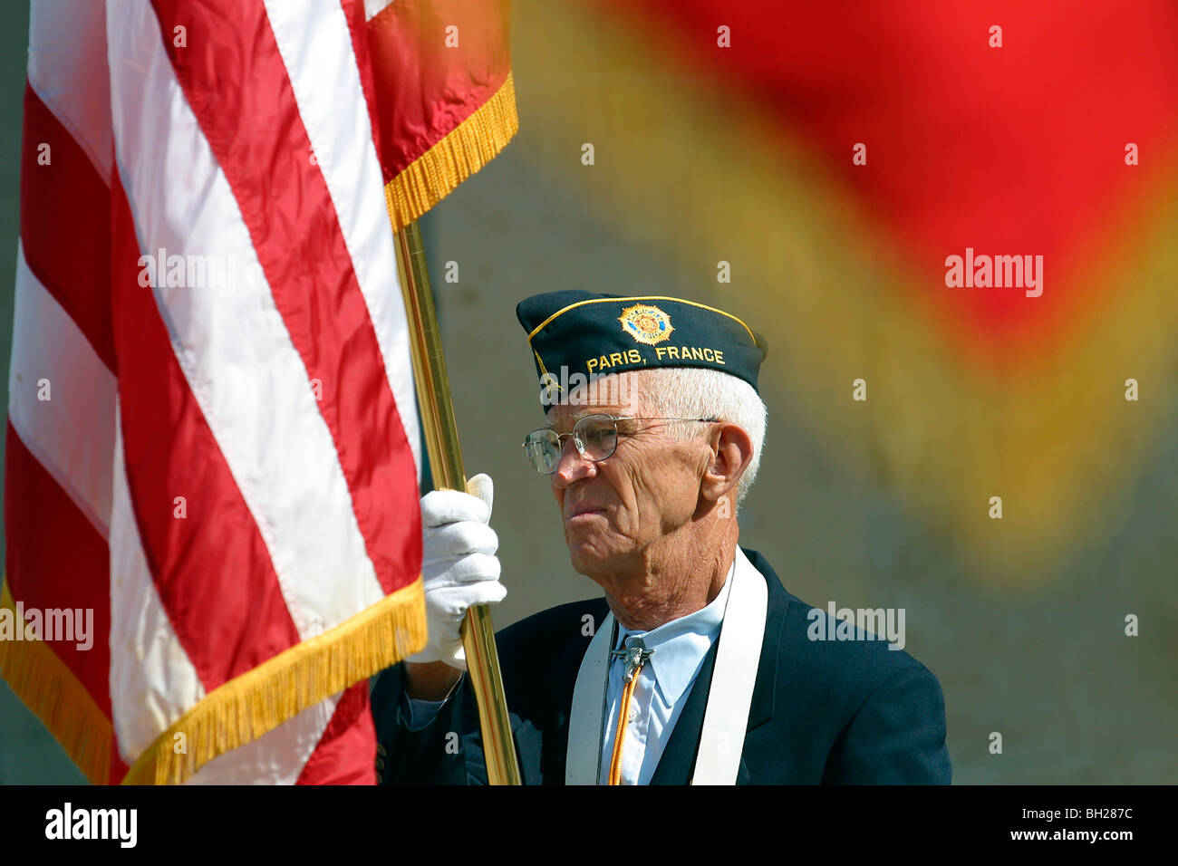 American flag flag bearing american veteran hi-res stock photography ...