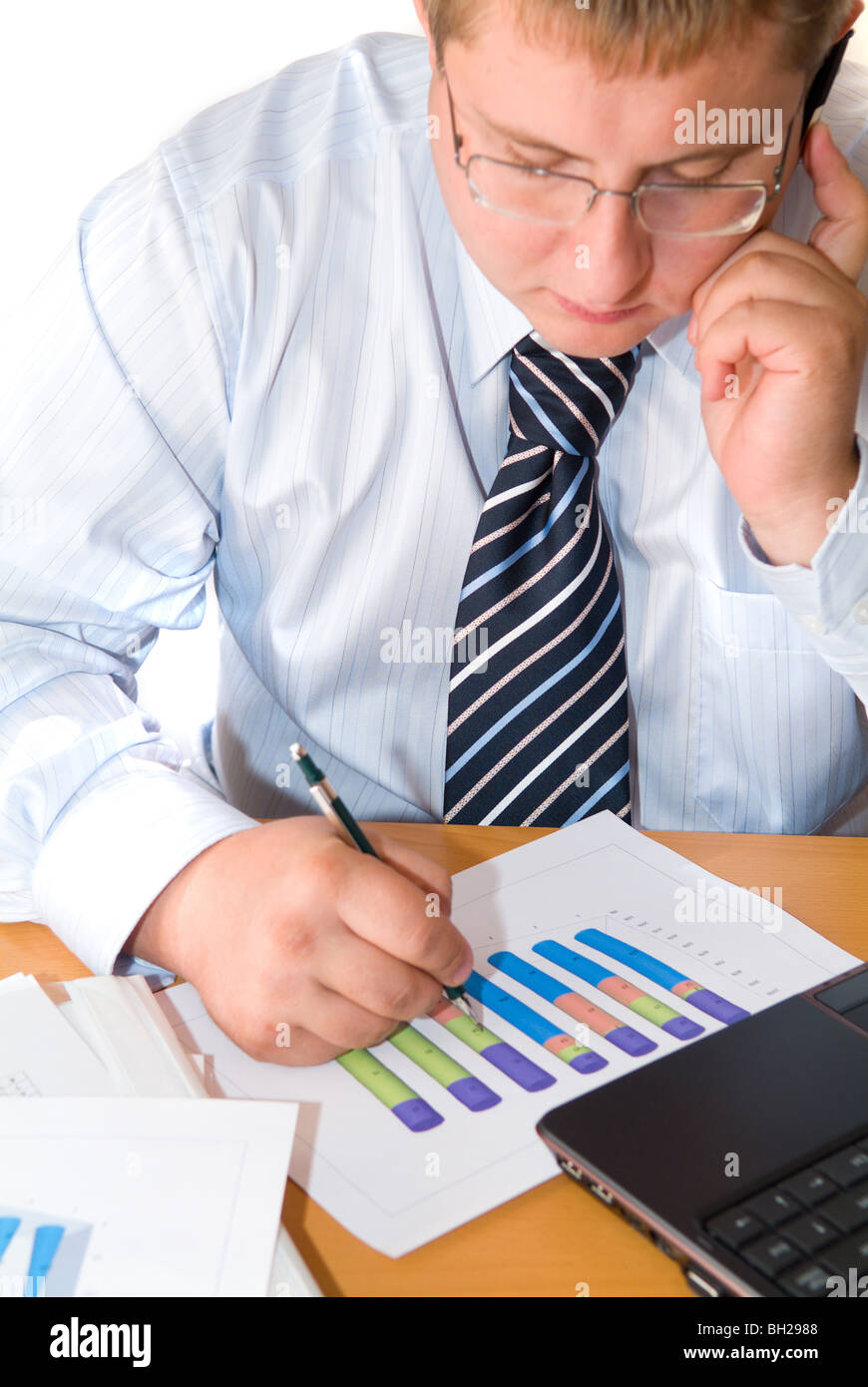 The businessman. Isolation on white Stock Photo - Alamy