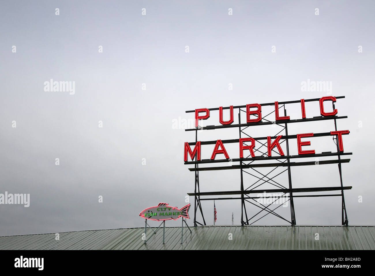 Public Market sign Stock Photo - Alamy
