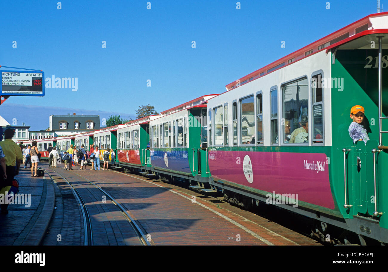 train station at Borkum Town, Borkum Island, Lower Saxony, Germany ...
