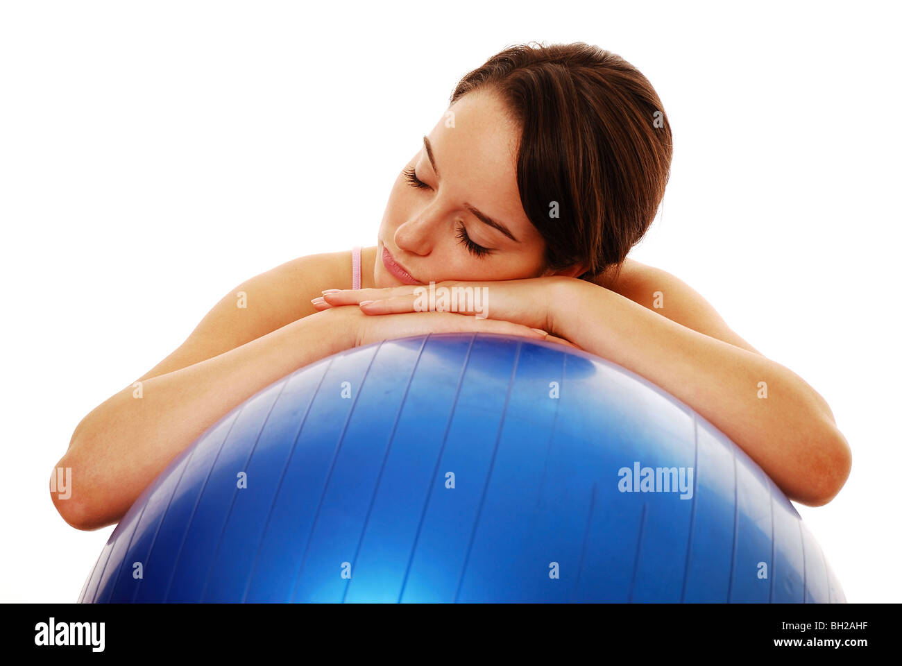 Exhausted woman sleeping on exercise hi-res stock photography and ...