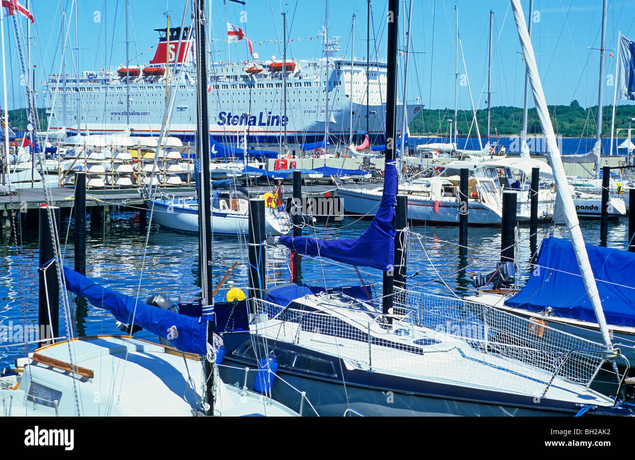 marina and harbor of Kiel, capital city of Schleswig-Holstein, Germany ...