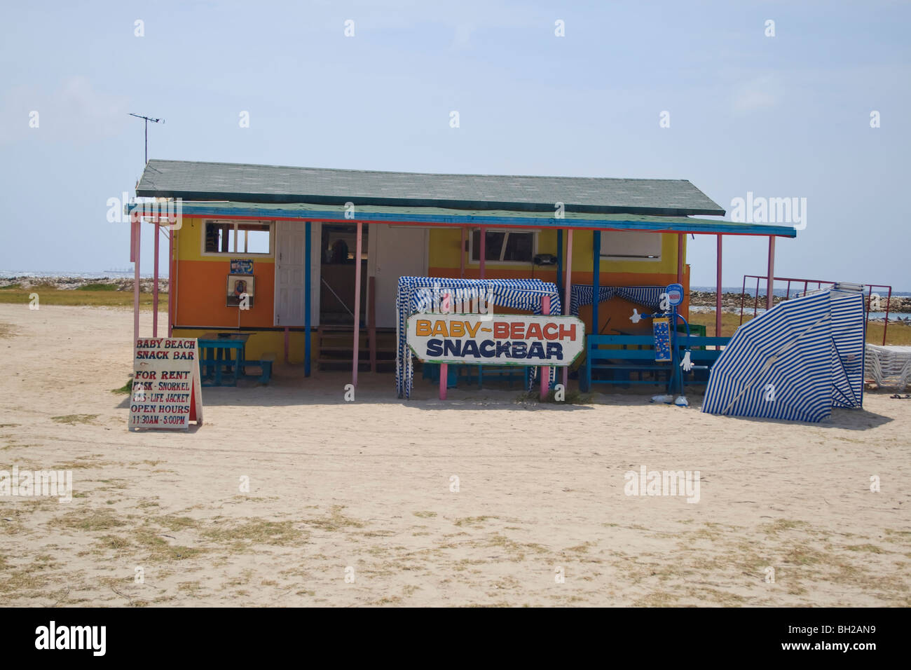 Baby Beach Snackbar at Baby Beach, a favorite snorkeling site for ...
