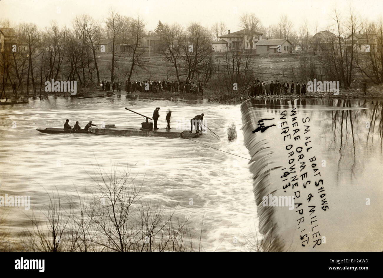 Rescuers Dragging River for Drowning Victims Stock Photo - Alamy
