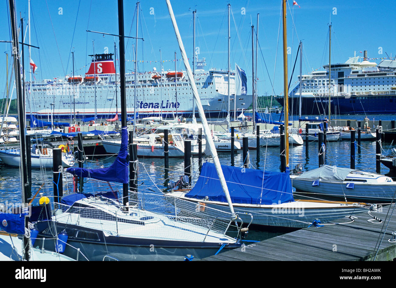 marina and harbor of Kiel, capital city of Schleswig-Holstein, Germany ...