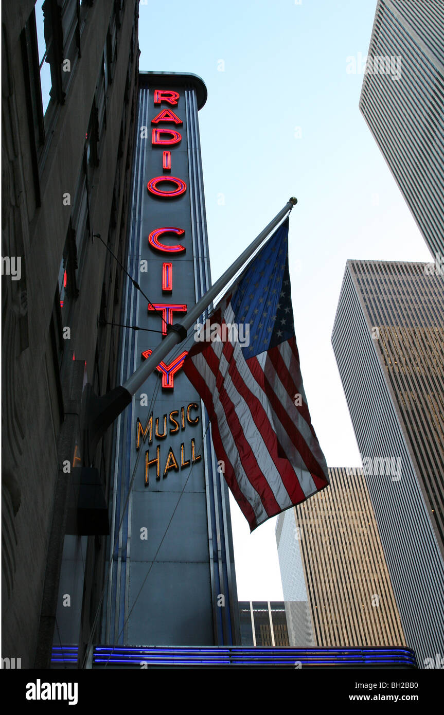 View of the Star Bangled Banner American flag in front of the Radio ...