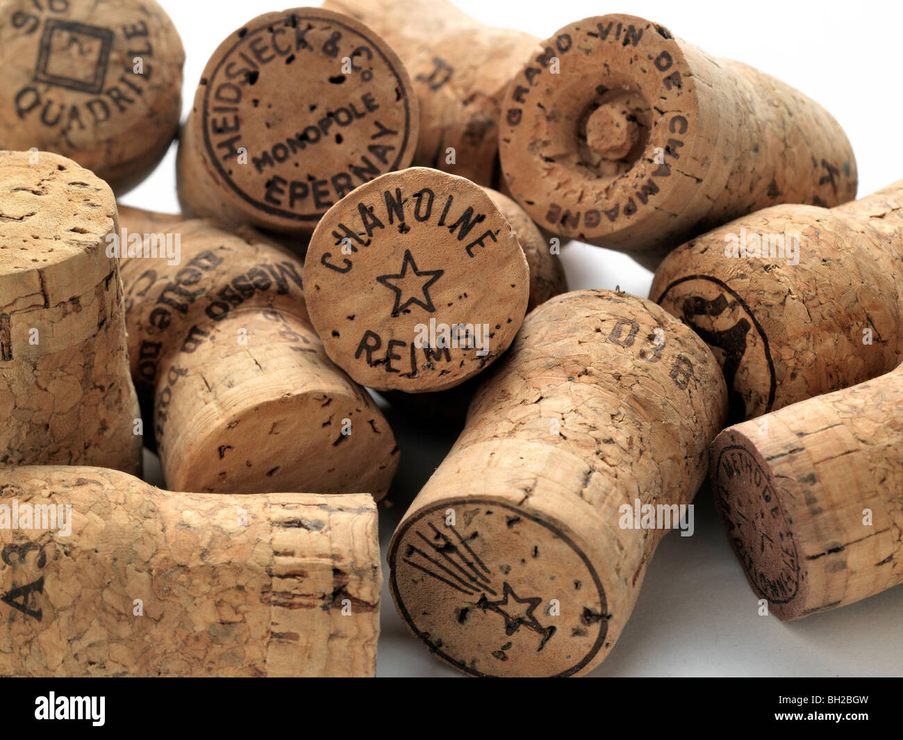 Champagne bottle corks Stock Photo - Alamy