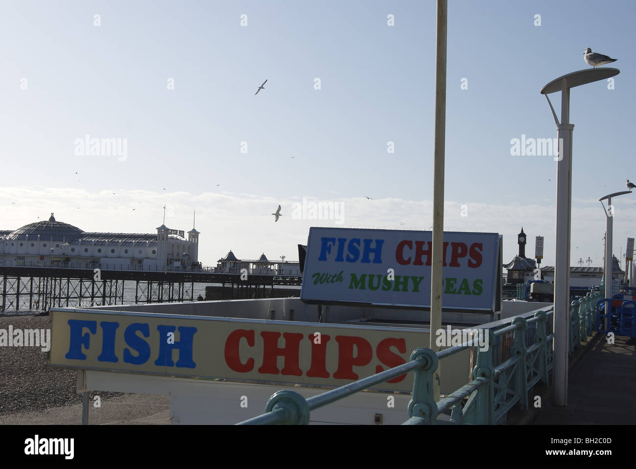 Brighton Pier Seafront Fish and Chips, Sussex Stock Photo - Alamy
