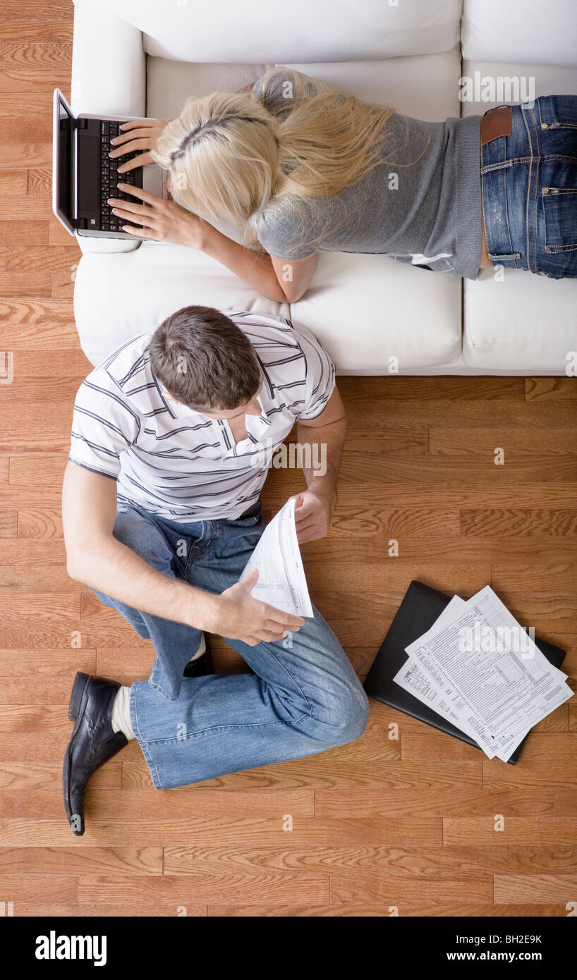 Overhead shot attractive young couple hi-res stock photography and ...