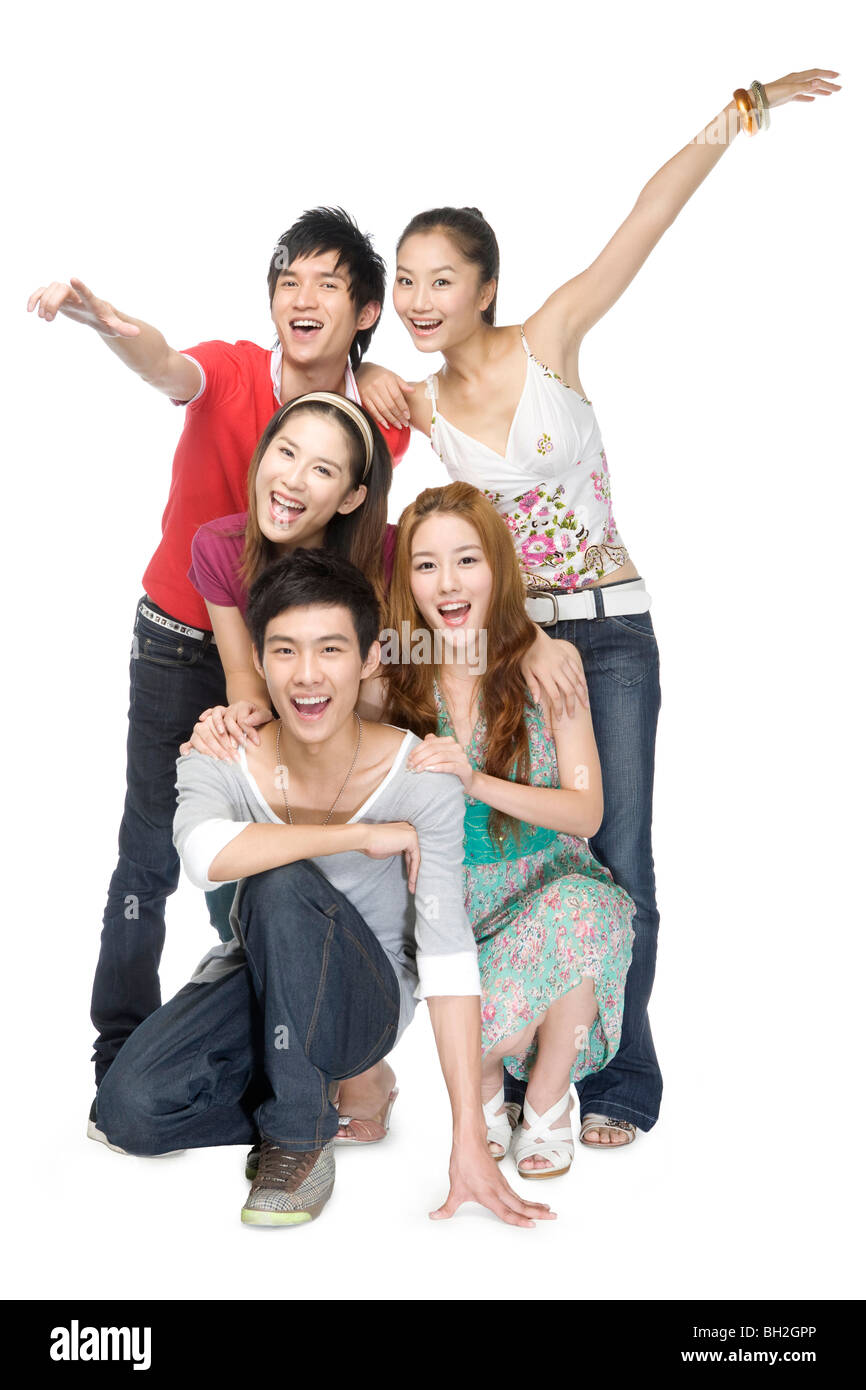 Group photo beautiful young Cut Out Stock Images & Pictures - Alamy
