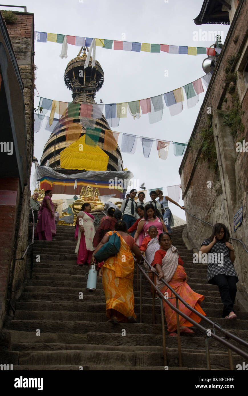 Steep temple steps hi-res stock photography and images - Alamy