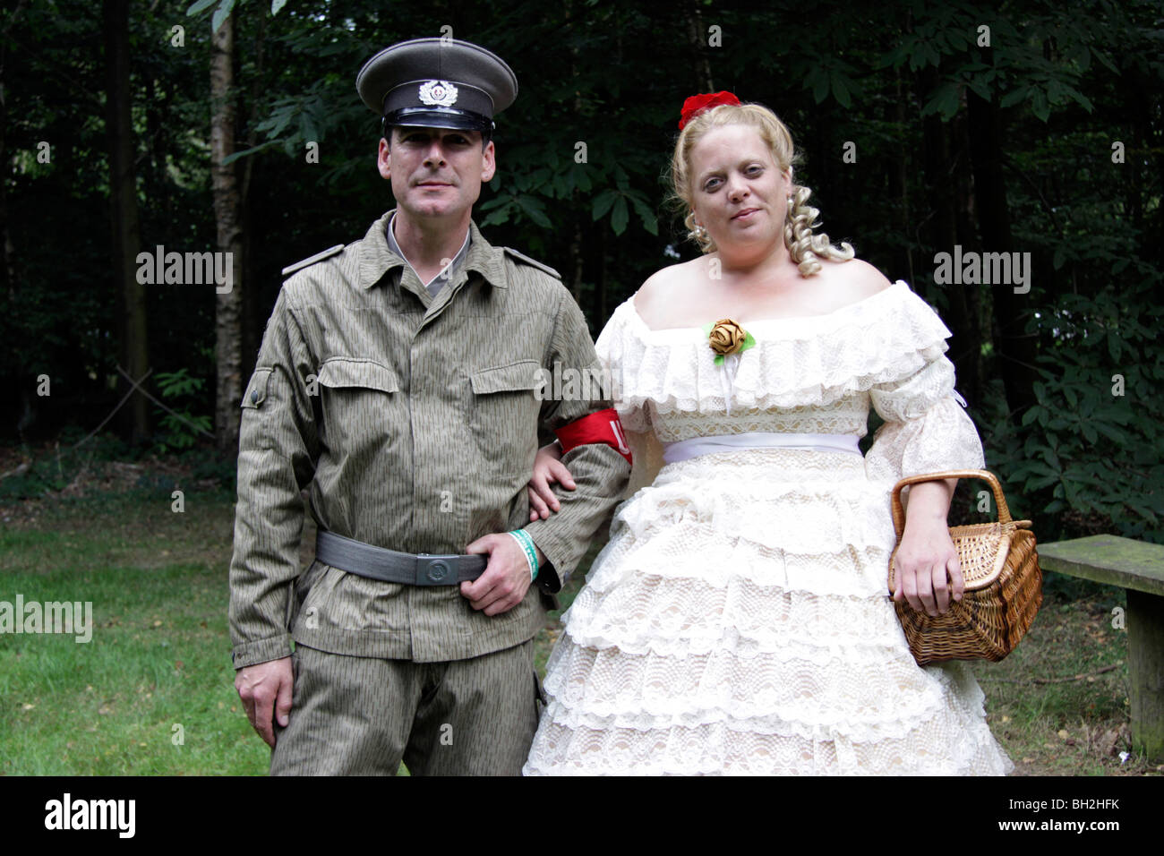 Two members of a living history society. The man is dressed as an East ...