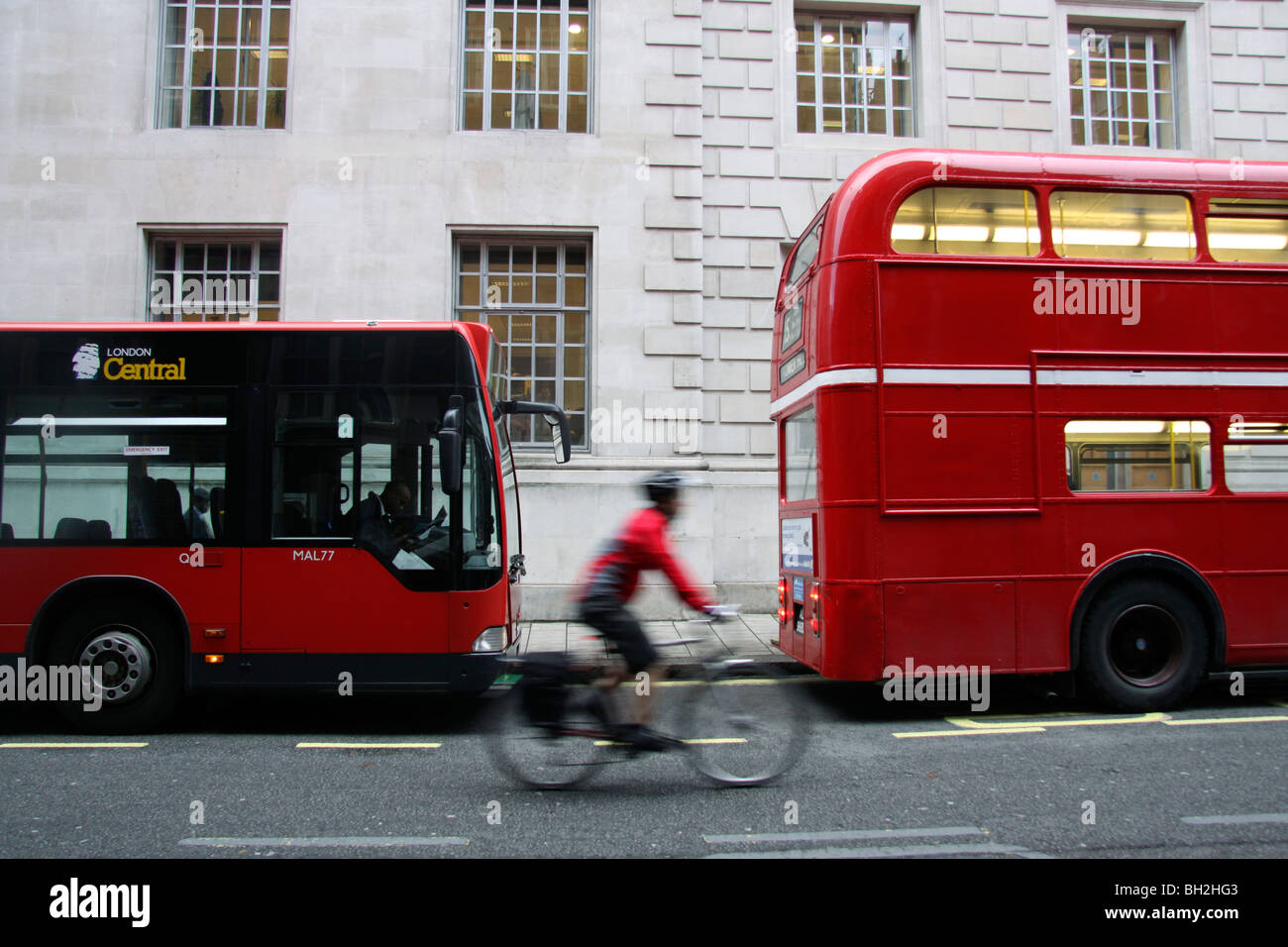 Double decker and bendy buses hi-res stock photography and images - Alamy