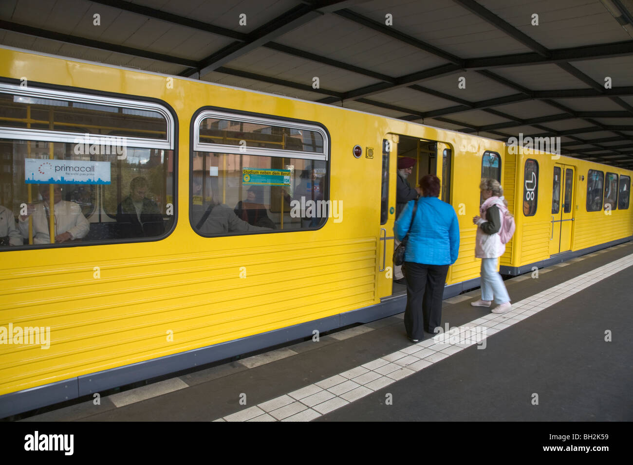 Passengers On Platform Boarding U Bahn Train Berlin Germany Stock Photo ...