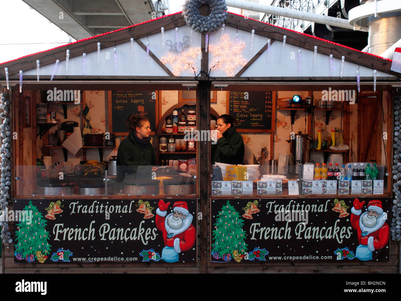 French Pancake stall at Cologne Christmas Market South Bank London ...