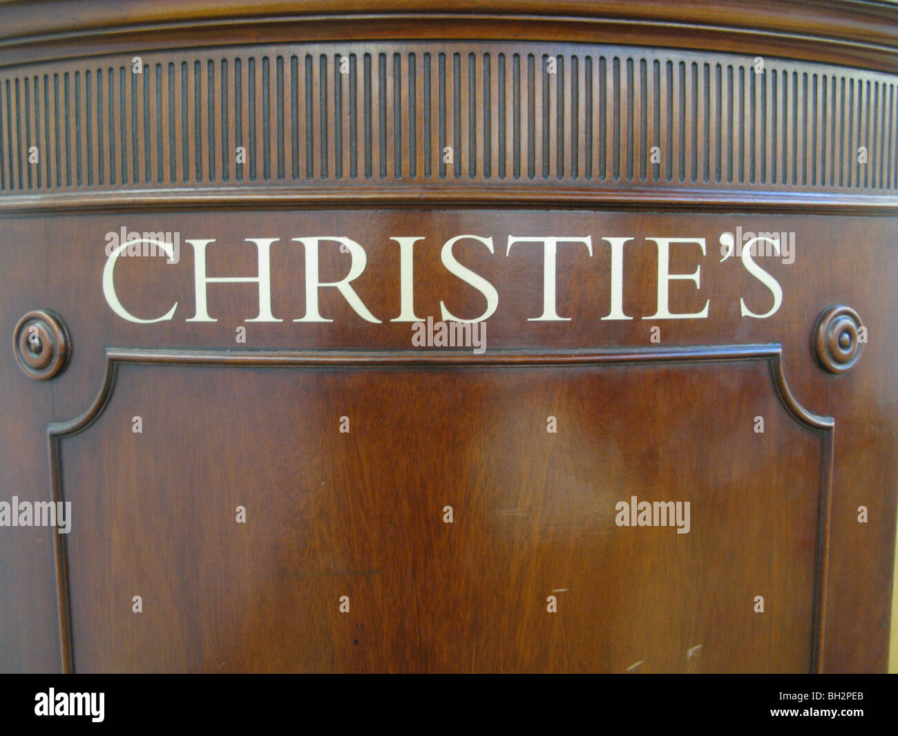 Christie's auction house podium Stock Photo - Alamy